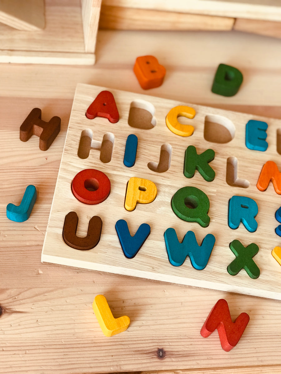 Natural/Rainbow Alphabet Puzzle – Little Gumnuts